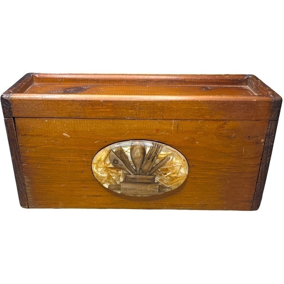 Vintage | Kitchen | Rare Vintage Mcm 96s Wooden Recipe Box With Lucite ...